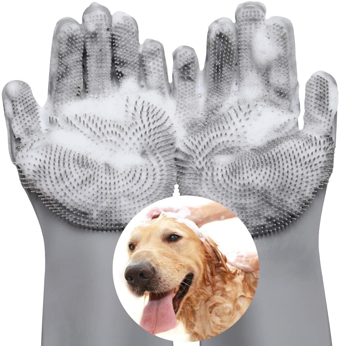 VavoPaw Magic Pet Grooming Gloves, Dog Bathing Shampoo Gloves With High ...
