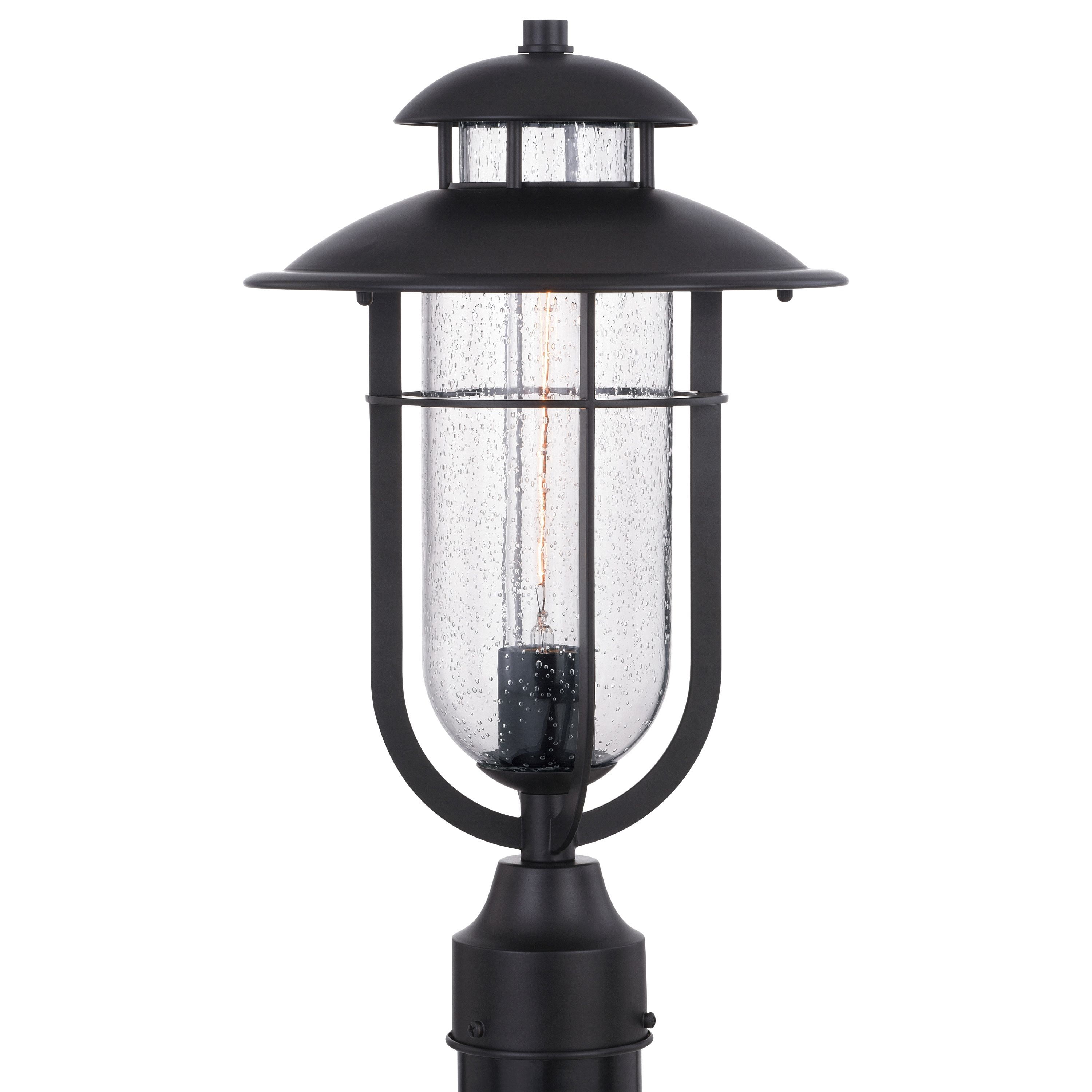 Vaxcel Bar Harbor 1 Light Bronze Coastal Outdoor Post Lamp Clear Glass ...