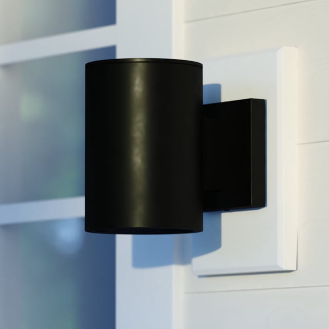 Chiasso Aluminum 1 Light Black Dark Sky Cylinder Outdoor Wall Lantern ...