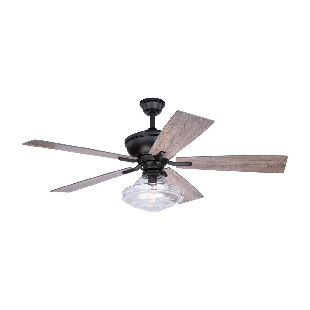 Huntley 52-in. Farm Style Bronze Indoor Ceiling Fan with Schoolhouse ...