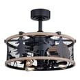 Vaxcel Kodiak Black and Burnished Teak Rustic Ceiling Fan with LED ...