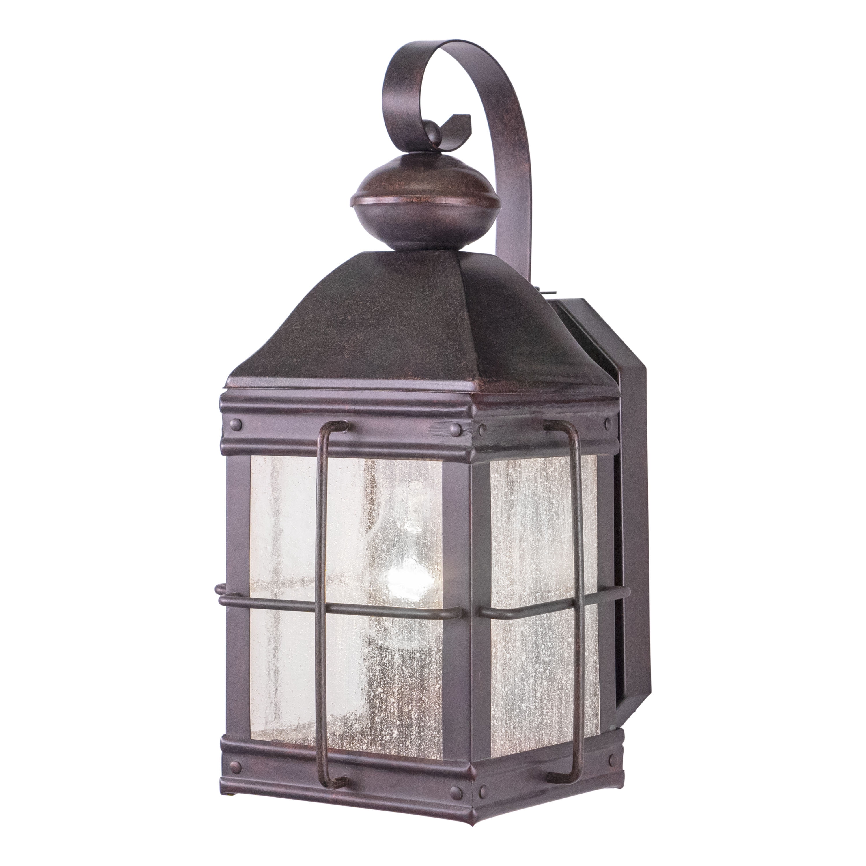 Vaxcel Revere 1 Light Bronze Rectangle Outdoor Wall Lantern Clear Glass ...