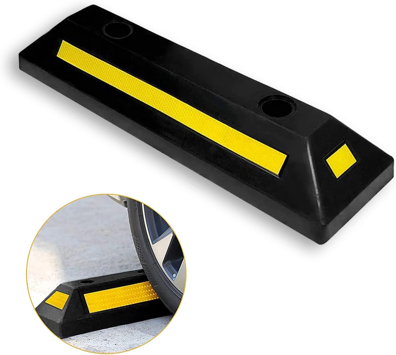 VaygWay Heavy Duty Rubber Parking Curb Guide –Car Parking Block ...