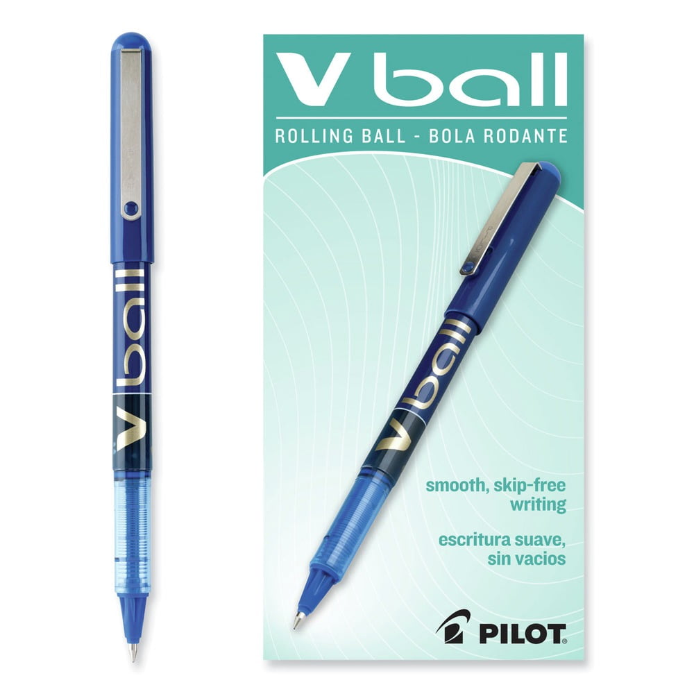 Vball Liquid Ink 0.7 mm Roller Ball Pen - Fine, Blue (Dozen) - Walmart.com