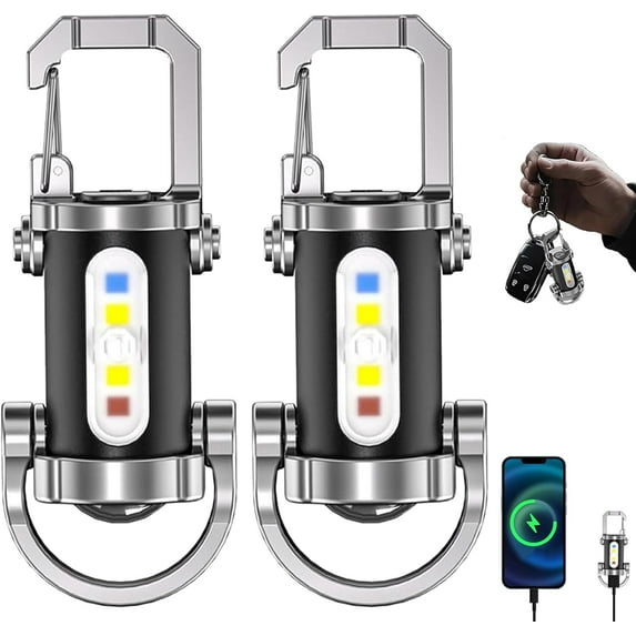 Vbbert Keychain Flashlight, Portable Rechargeable Bright Keychain ...