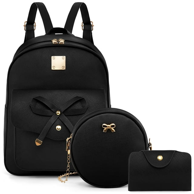 Vbiger Stylish Leather Backpack Purse for Girls, 3-Piece Mini School ...