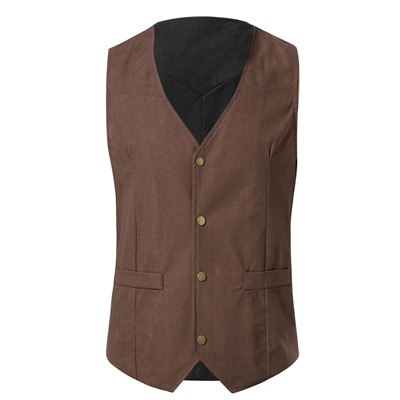 Vblhal Prime Day Deals of the Week Men's Faux Suede Leather Vests with ...
