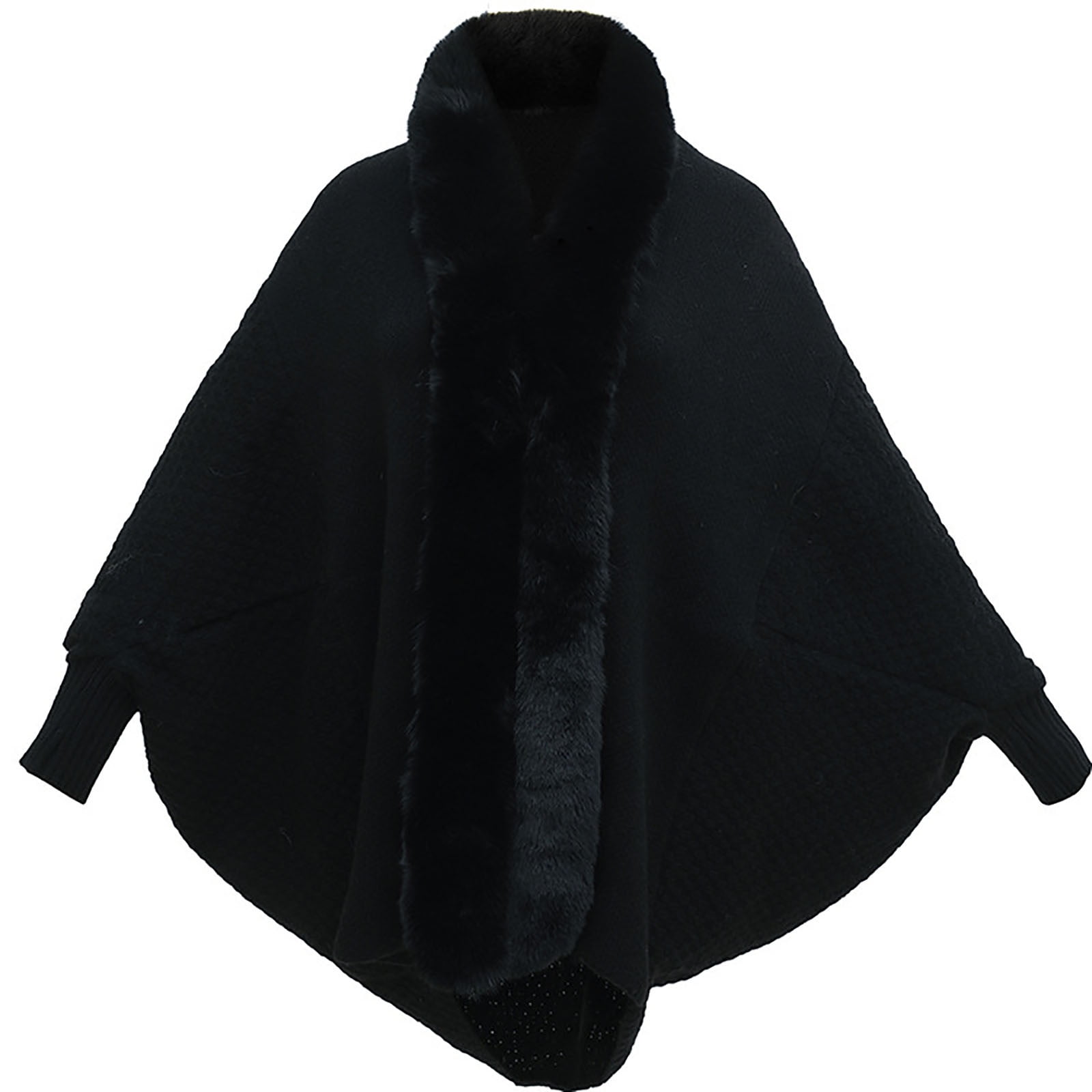 Vblhal Womens Warm Shawl Wraps Knit Cape Cloak, Open Front Poncho Cape ...