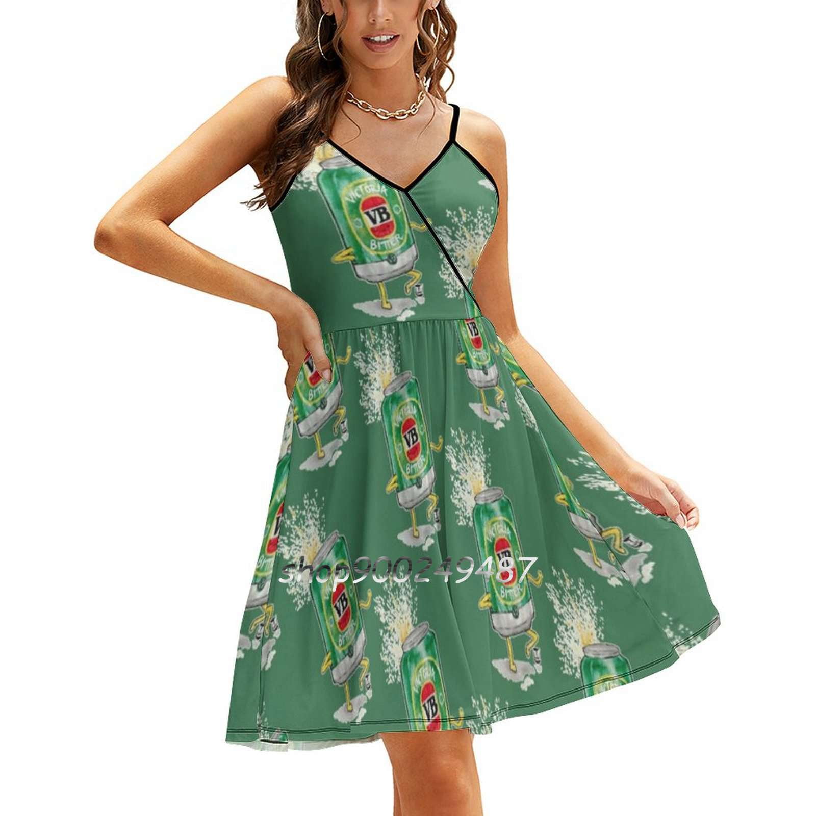 Vbmo Sweetheart Knot Flared Dress Fashion Design Large Size Loose Dress Beer Vb Victoria Bitter ...