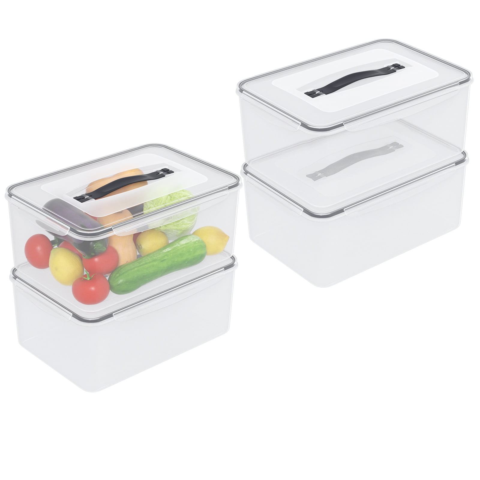 Vcansay 15 Quarts Airtight Rectangular Food Storage Container, Plastic ...