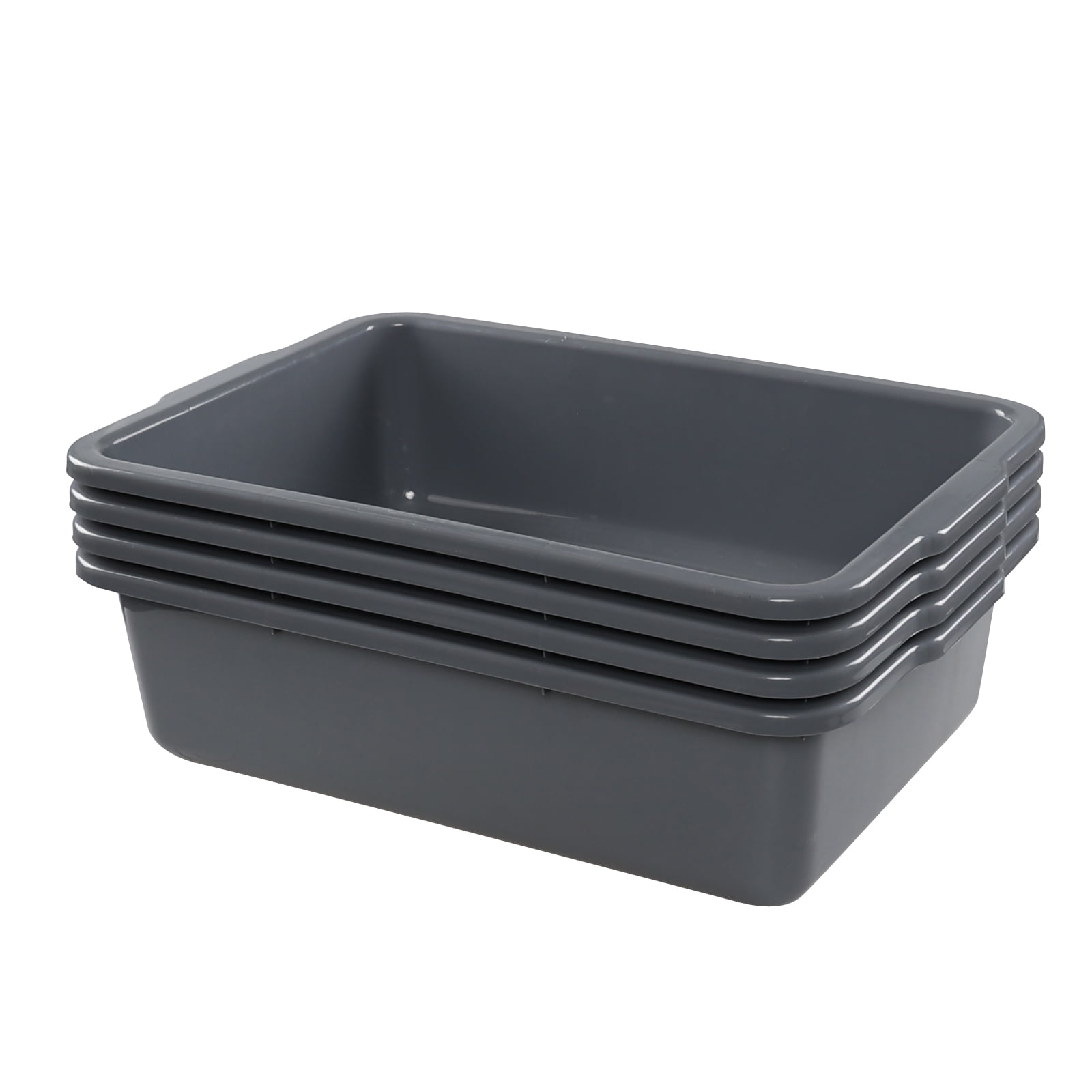 Vcansay 34 Quart Plastic Bus Tubs Commercial, Large Bus Box, 4 Packs ...