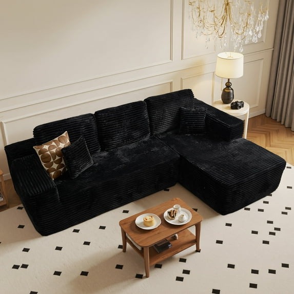 Vcatnet 106" Modular Sectional Sofa Couch Plush Corduroy Cloud Couch L ...