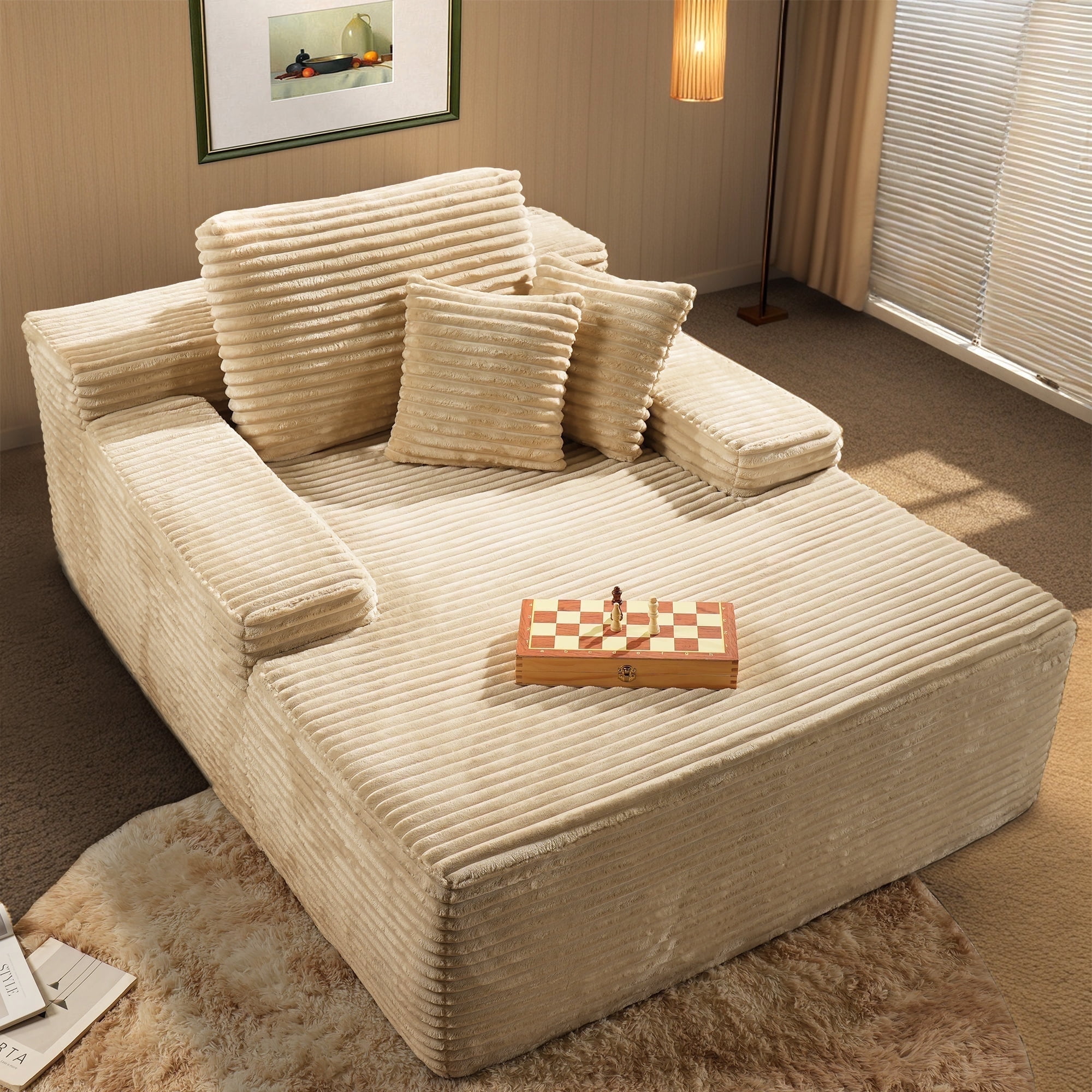 Vcatnet 67"x48" Chaise Lounge Chair Indoor Oversized Lounge Couch Plush ...