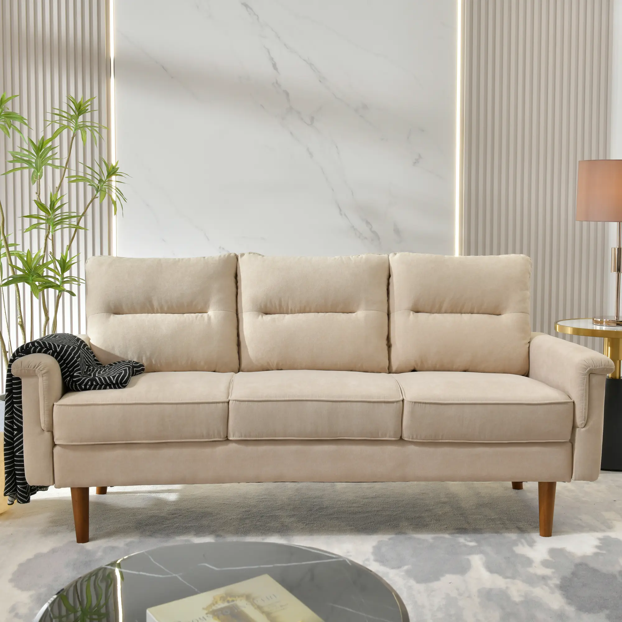 Vcatnet 71" 3 Seater Deep Seat Sofa Couches,Upholstered Indoor Sofa ...