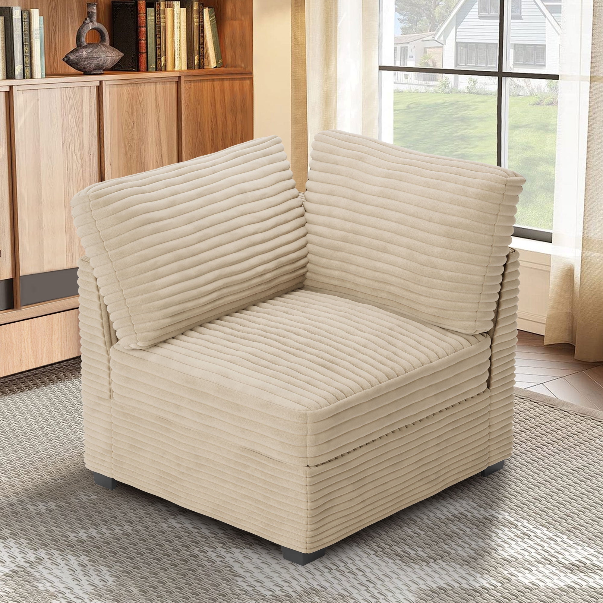 VCATNET Corner Chair for Modular Sectional Sofa Corduroy Oversized L ...