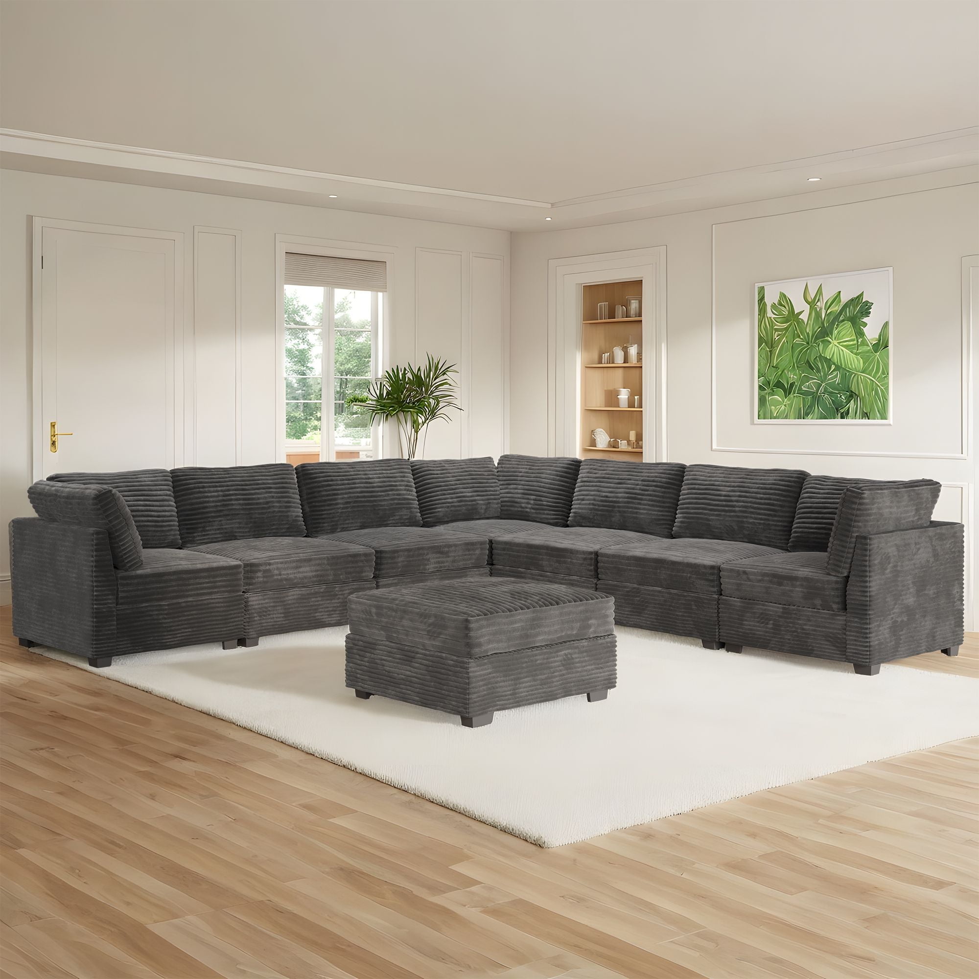 Vcatnet Modular Sectional Sofa Couch Corduroy L Shaped Oversized Modern ...