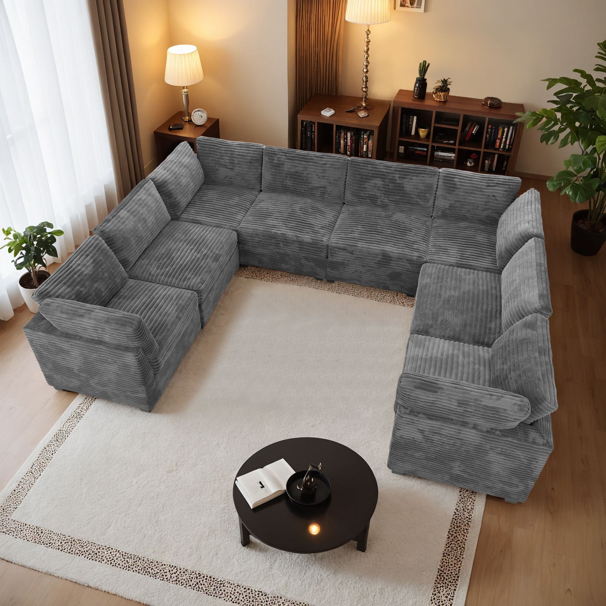 Vcatnet Modular Sectional Sofa Couch Corduroy L Shaped Oversized Modern ...