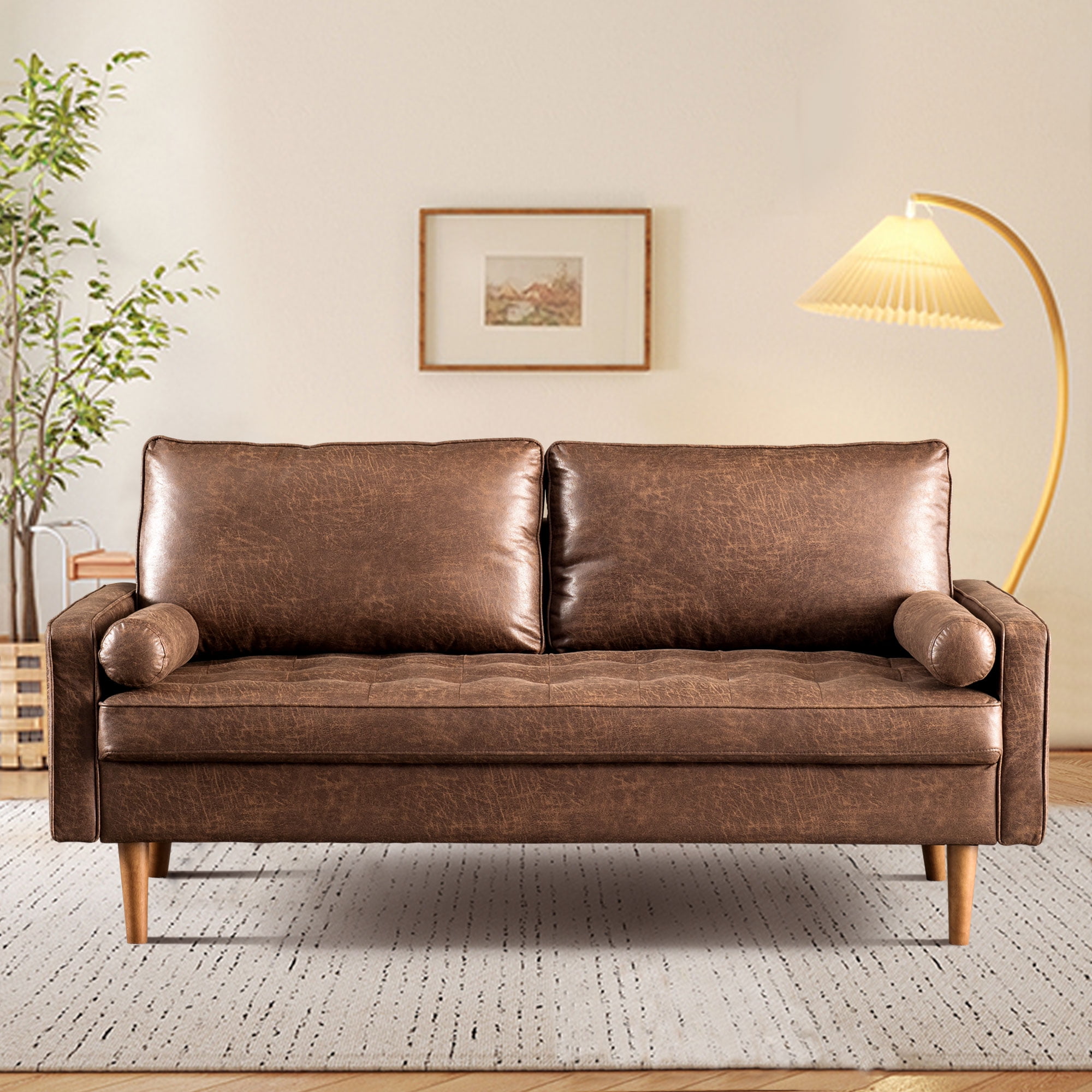 Vcatnet Sofas and Couches,2 Seater Loveseat Sofa Couch with Deep Seats ...