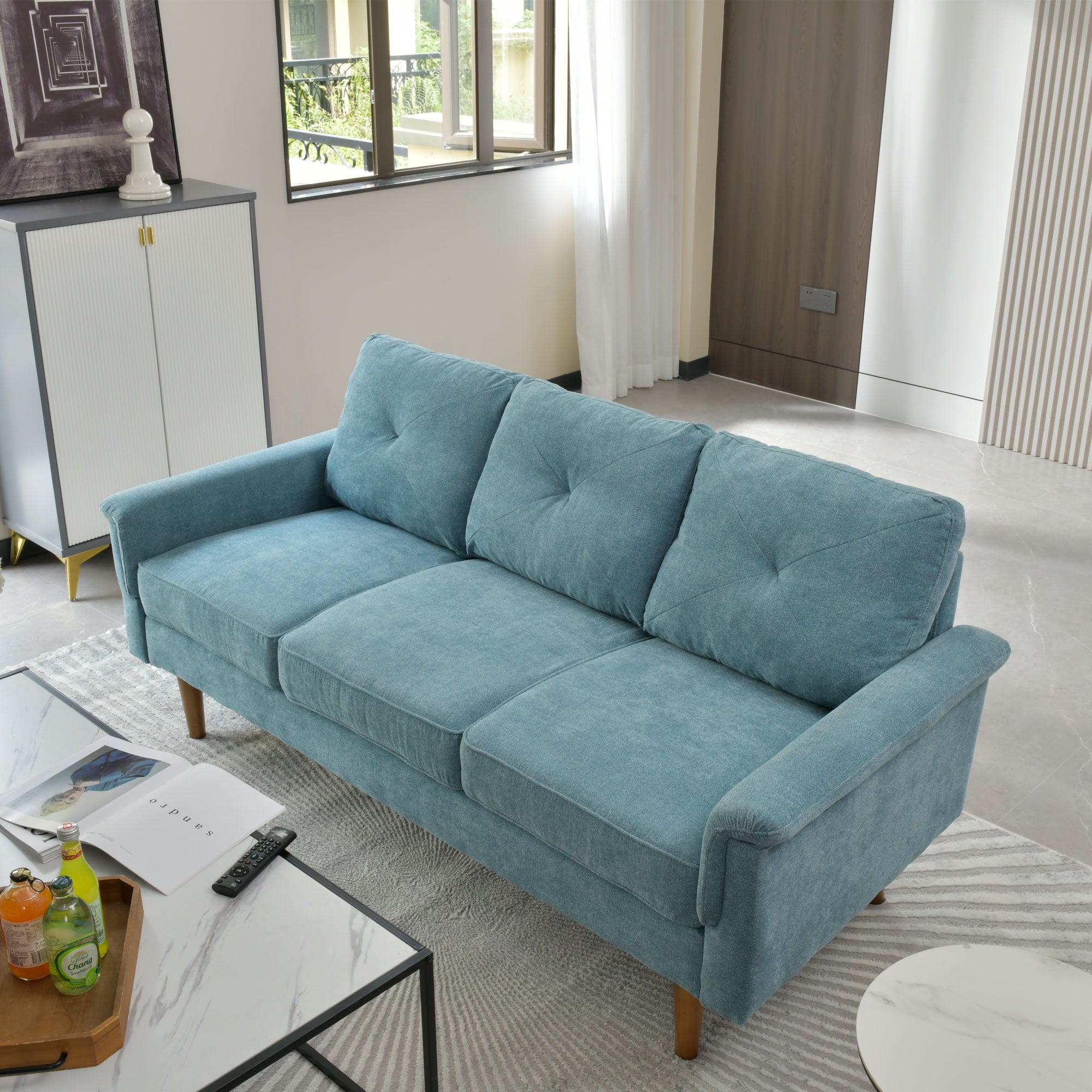 Vcatnet Sofas and Couches,3 Seater Comfy Couch with Deep Seats,71 ...