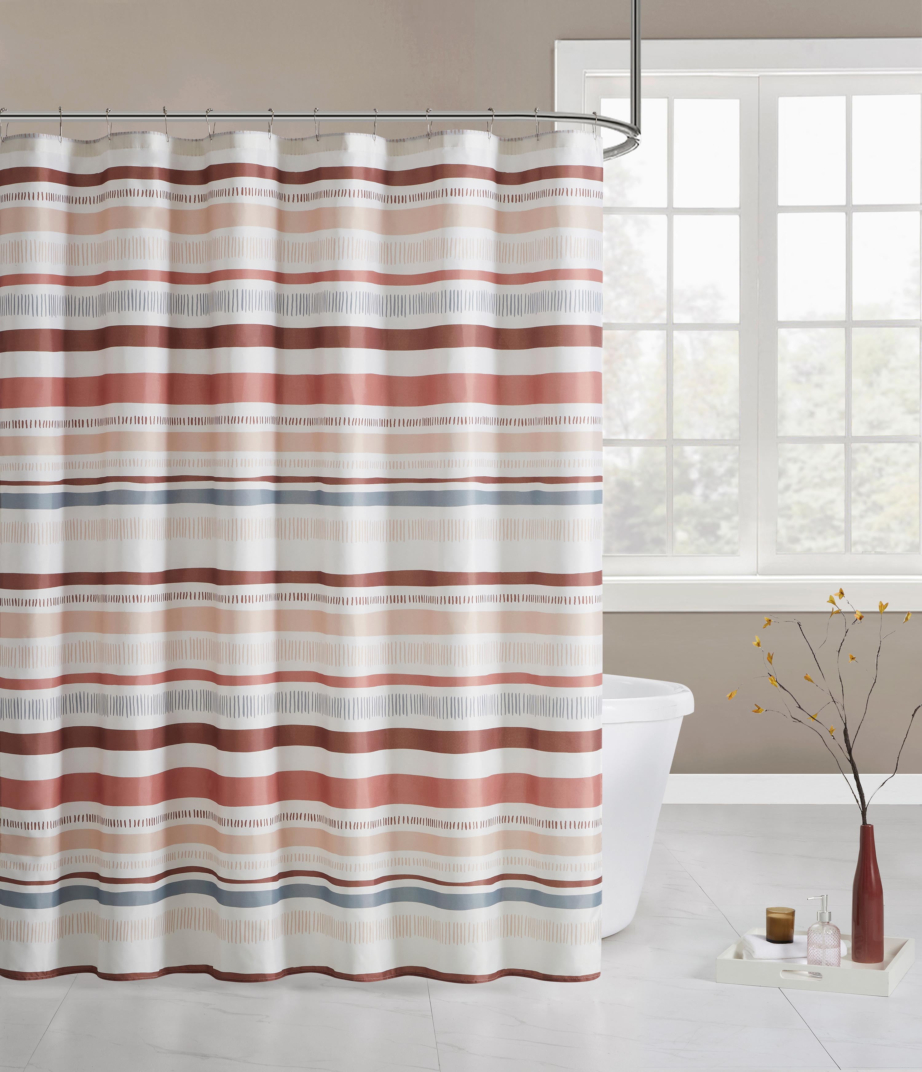 Vcny Home Multi Striped Shower Curtain - Walmart.com