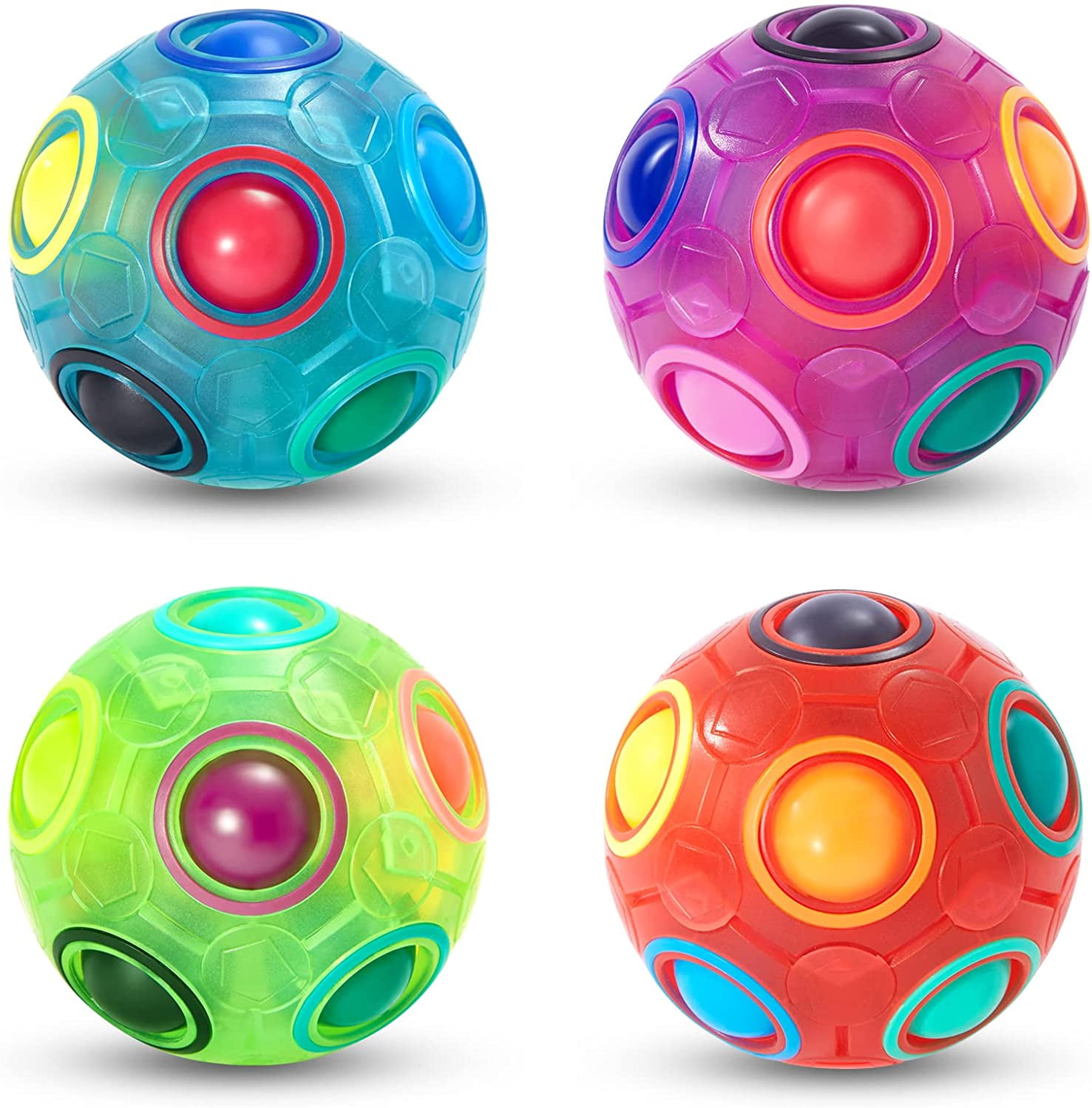 Tbfunny Magic Rainbow Puzzle Ball, Fidget Ball Puzzle Game Fun Stress ...