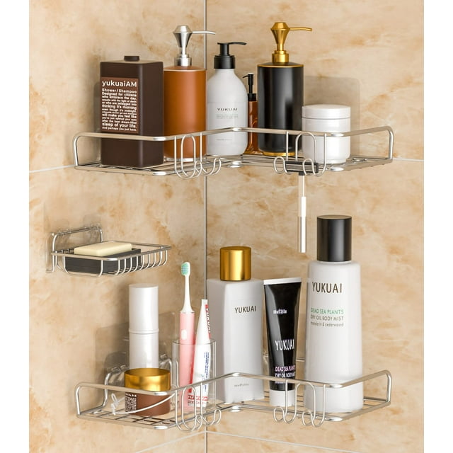 Vdomus Corner Shower Caddy Organizer, 3 Pack, No Drilling, Rust Proof ...