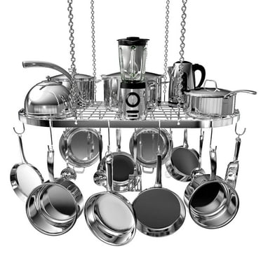 BENTISM 36 inch Kitchen Pan Holder, Ceiling Mount Cookware Hanging Pot ...