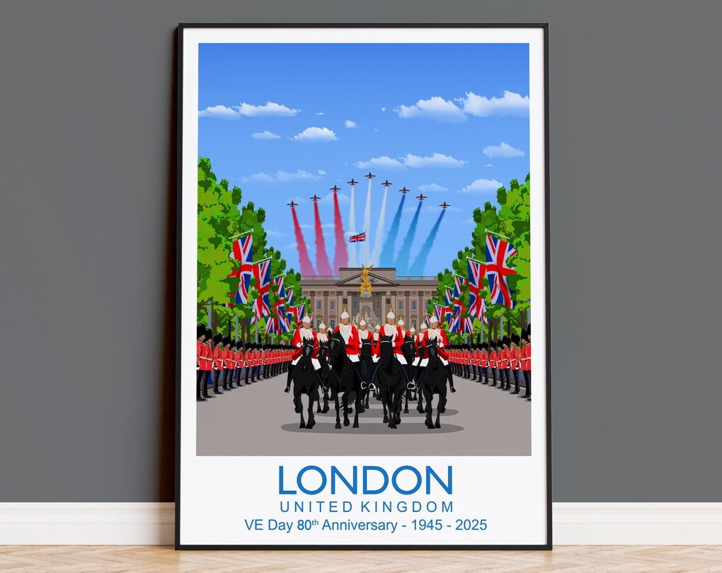 Ve Day 80 Years Poster Of London , Travel Print Of London, City Of ...