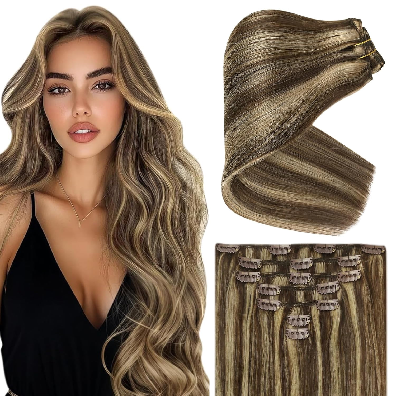 Ve Sunny Human Hair Extensions Clip ins Auburn Clip in Hair Extensions ...