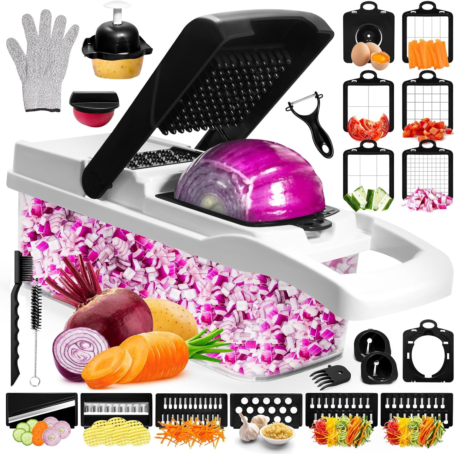 Ve table Chopper & Spiralizer - Food Chopper with Container | Fruit ...