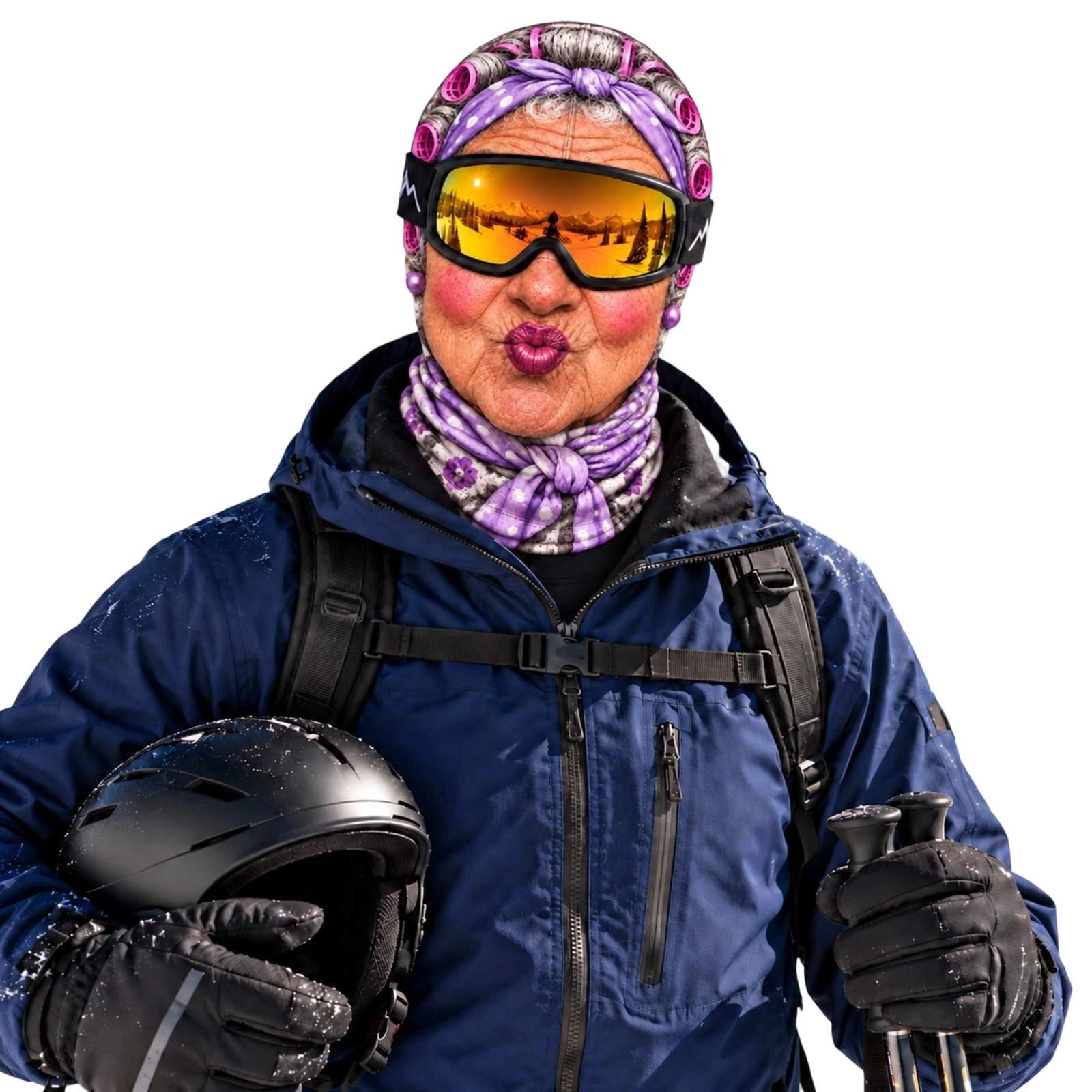 VeFlora Funny Realistic Ski Mask for Men, Old Man Print Winter Face Ski ...
