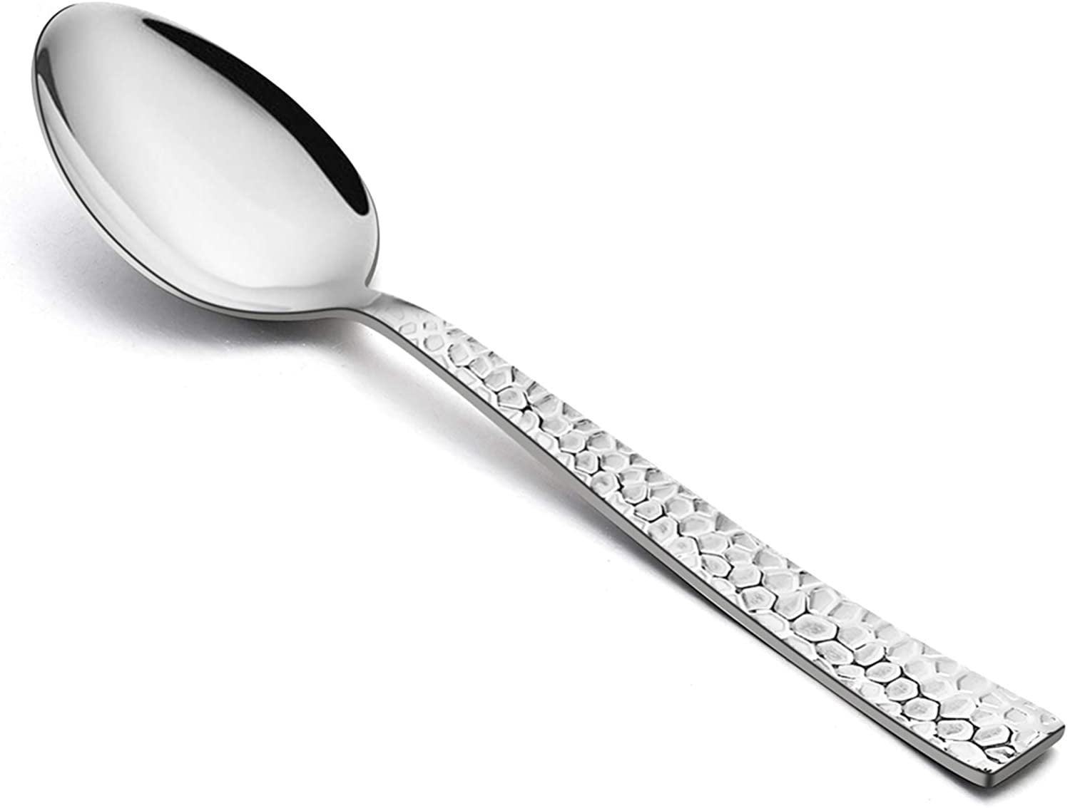 VeSteel 12-Piece Stainless Steel Dinner Spoons Set, Hammered Silver ...