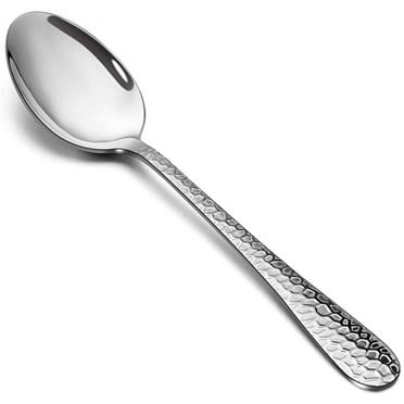Classic Stainless Steel Round Soup Spoons, Long Large Basins, Set of 8 ...
