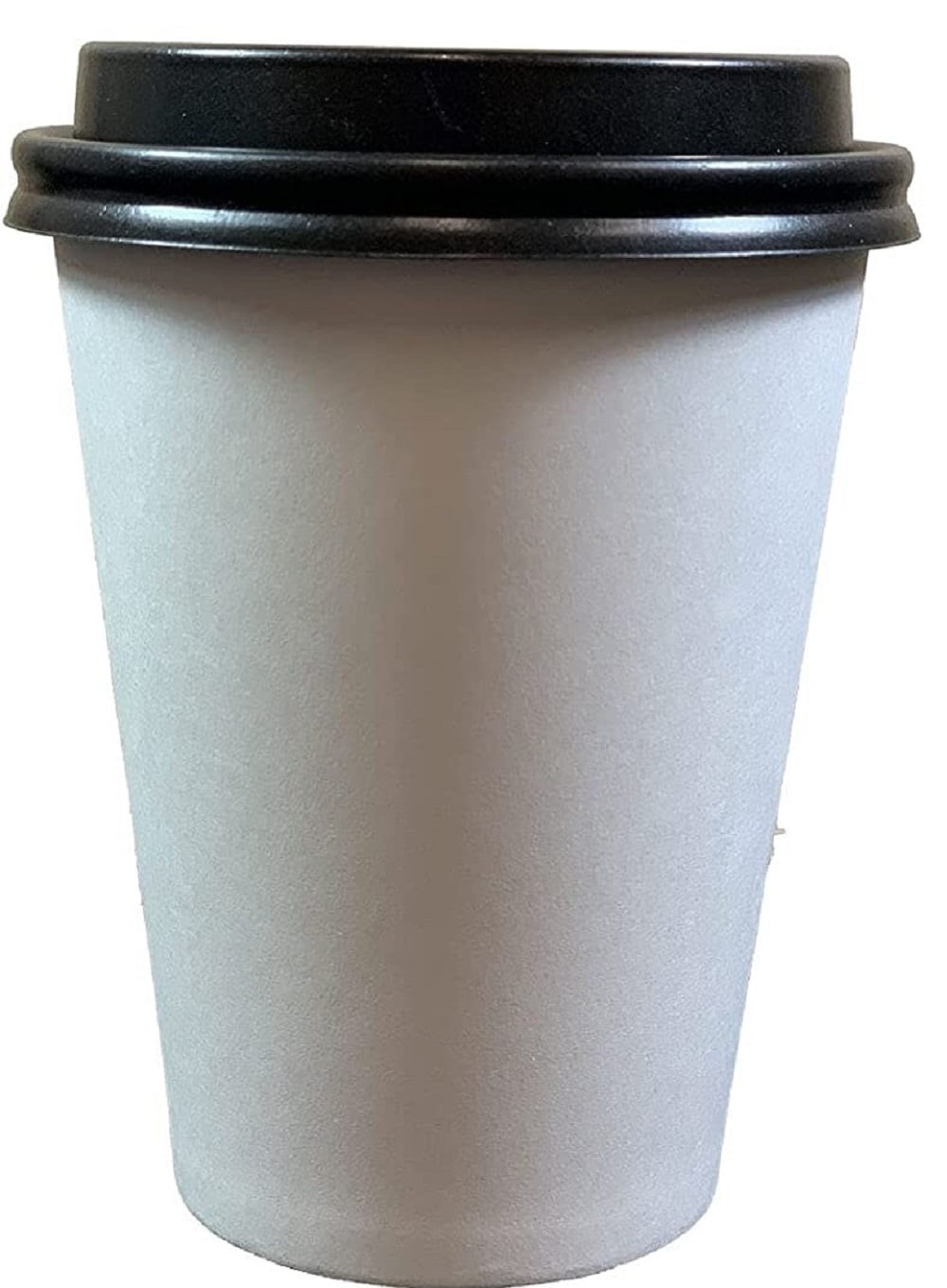 VeZee 12 Oz Disposable White Poly Paper Durable Hot Cup with Black ...