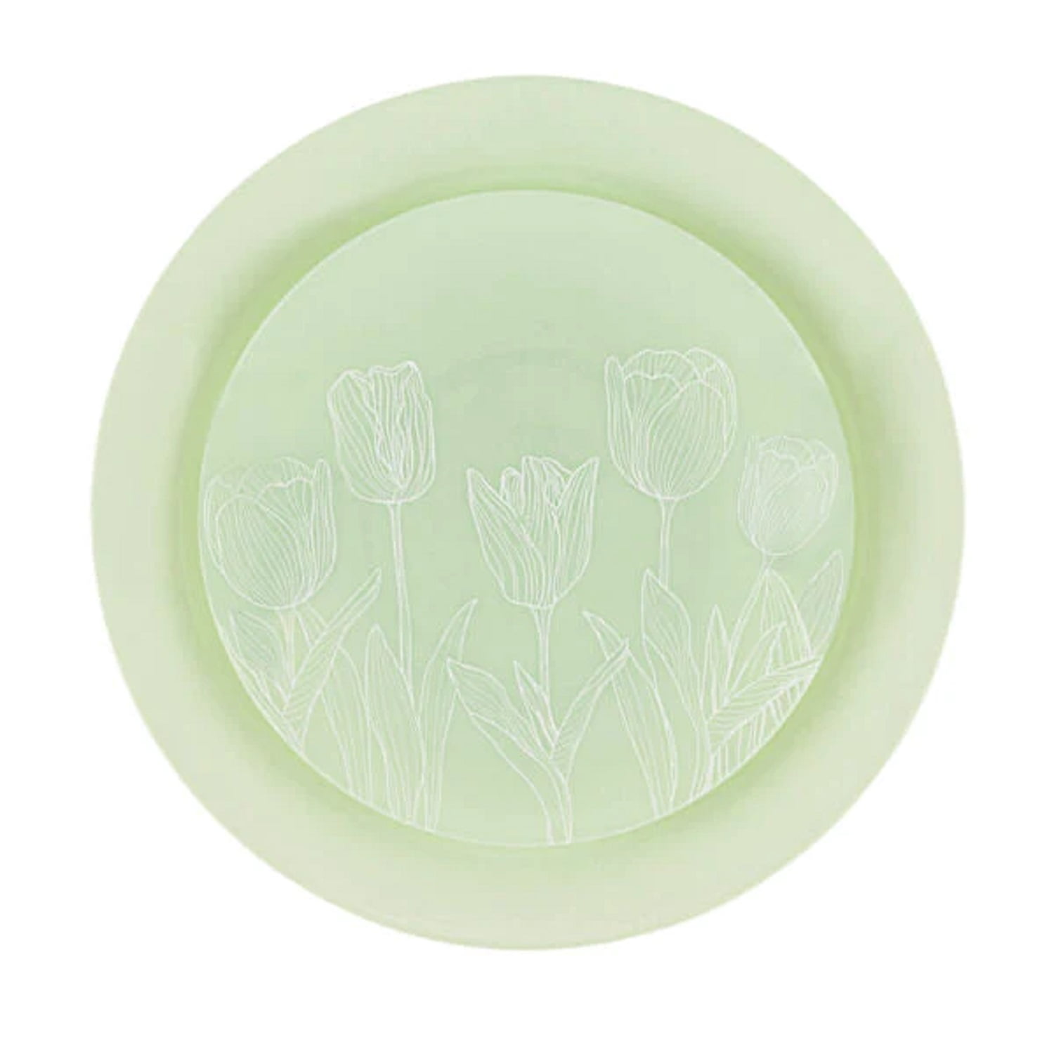 VeZee 128 Servings 256 Piece Combo Mint Green Tulip Round Plastic ...