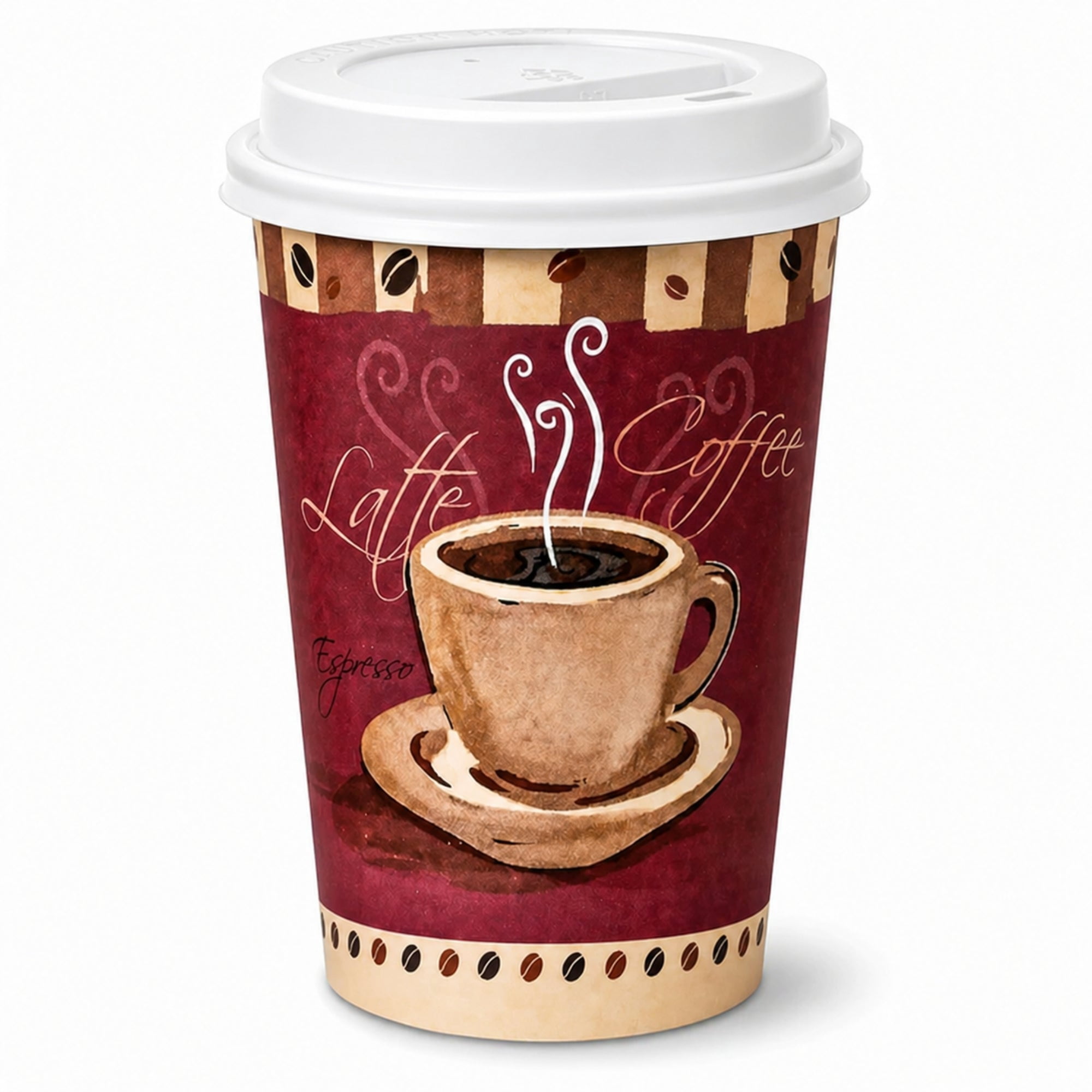VeZee 16 Oz Disposable Colored Tea&Coffee Cups Printed, Heaven Poly ...