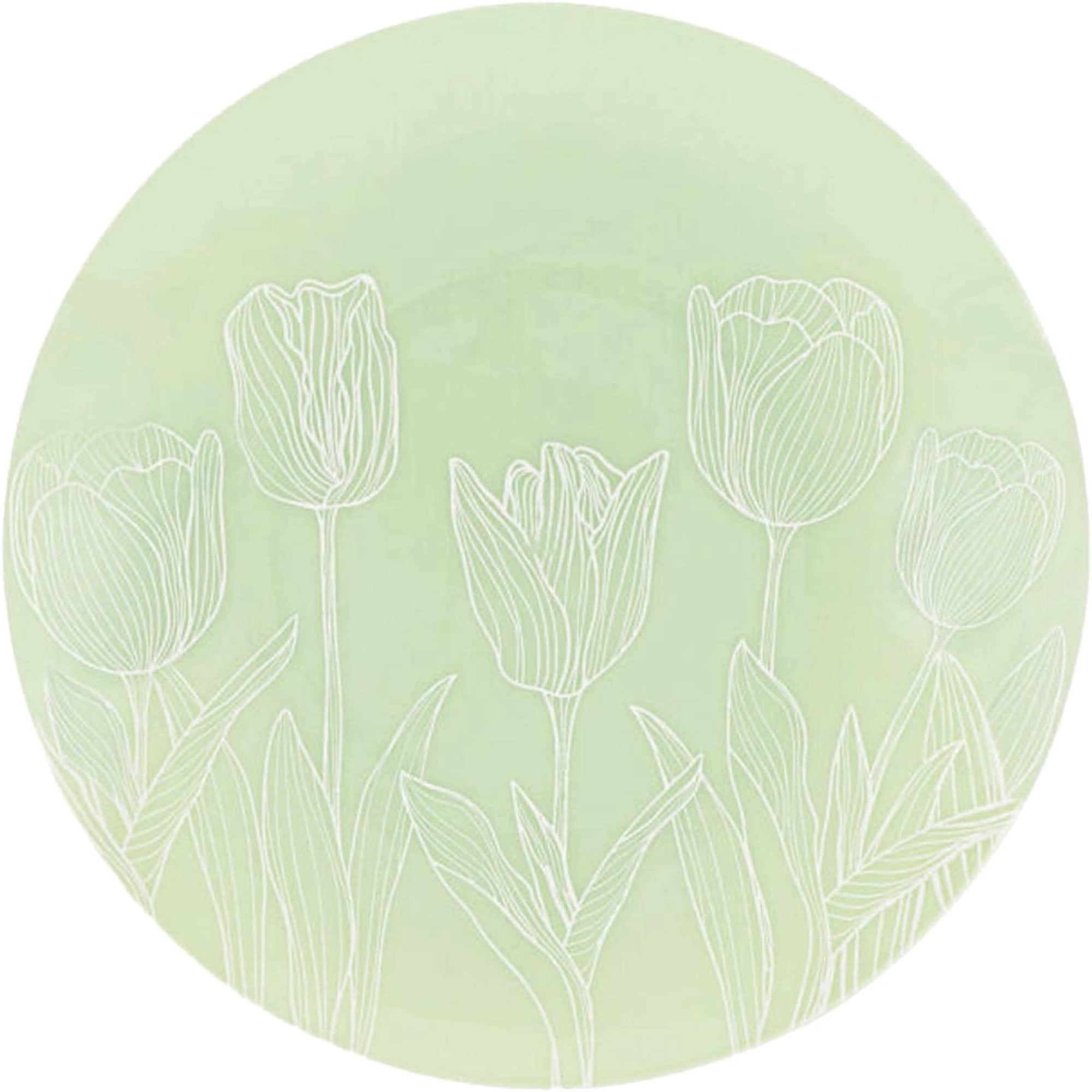 VeZee 20 Piece Mint Green Tulip Round Salad/Dessert Plastic Plates for ...