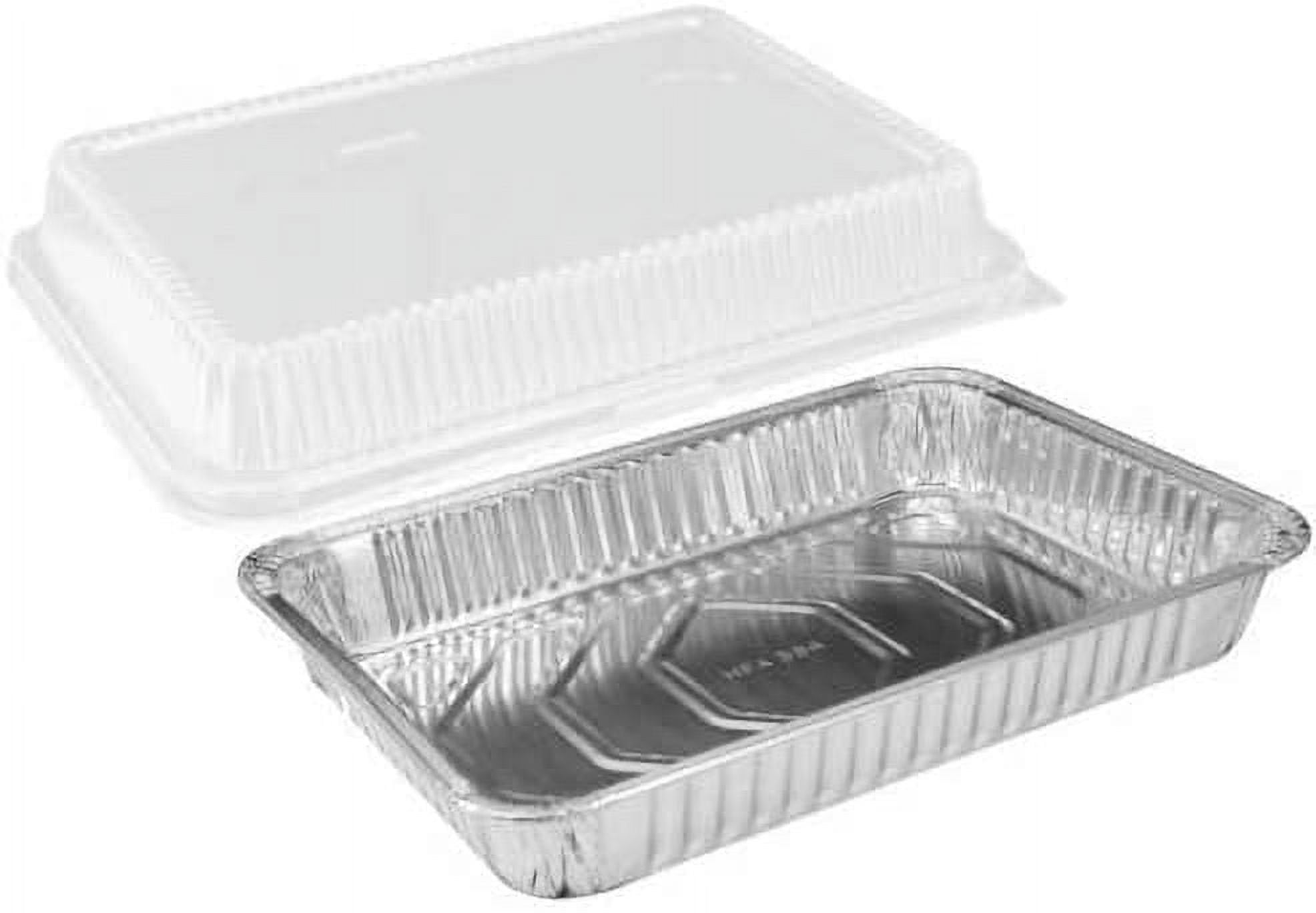 VeZee 9x13 Half Size Aluminum Disposable Pans with Dome Lids - Serve ...