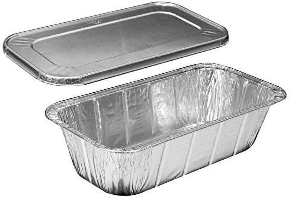 VeZee Aluminum Foil Disposable 5lb Loaf Pans with Aluminum lids perfect ...