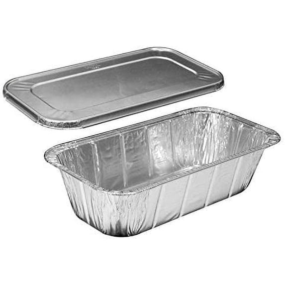 VeZee Aluminum Foil Disposable 5lb Loaf Pans with Aluminum lids perfect ...