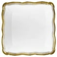 VeZee Aristocrat Collection Square Serving Trays White & Gold 12" x 12 ...