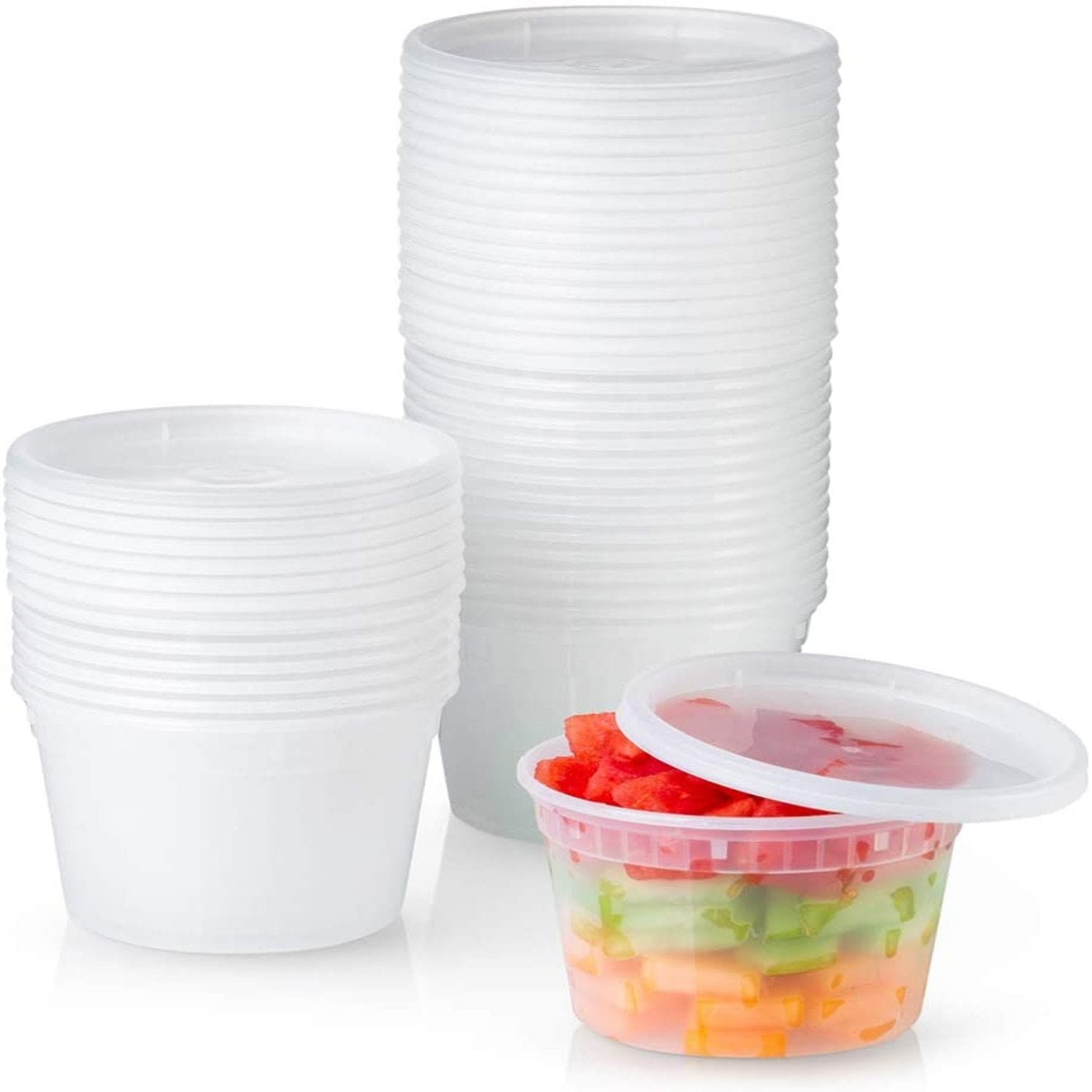 VeZee Deli 32 oz Deli Containers with BPA-Free Clear Food Storage Cups ...