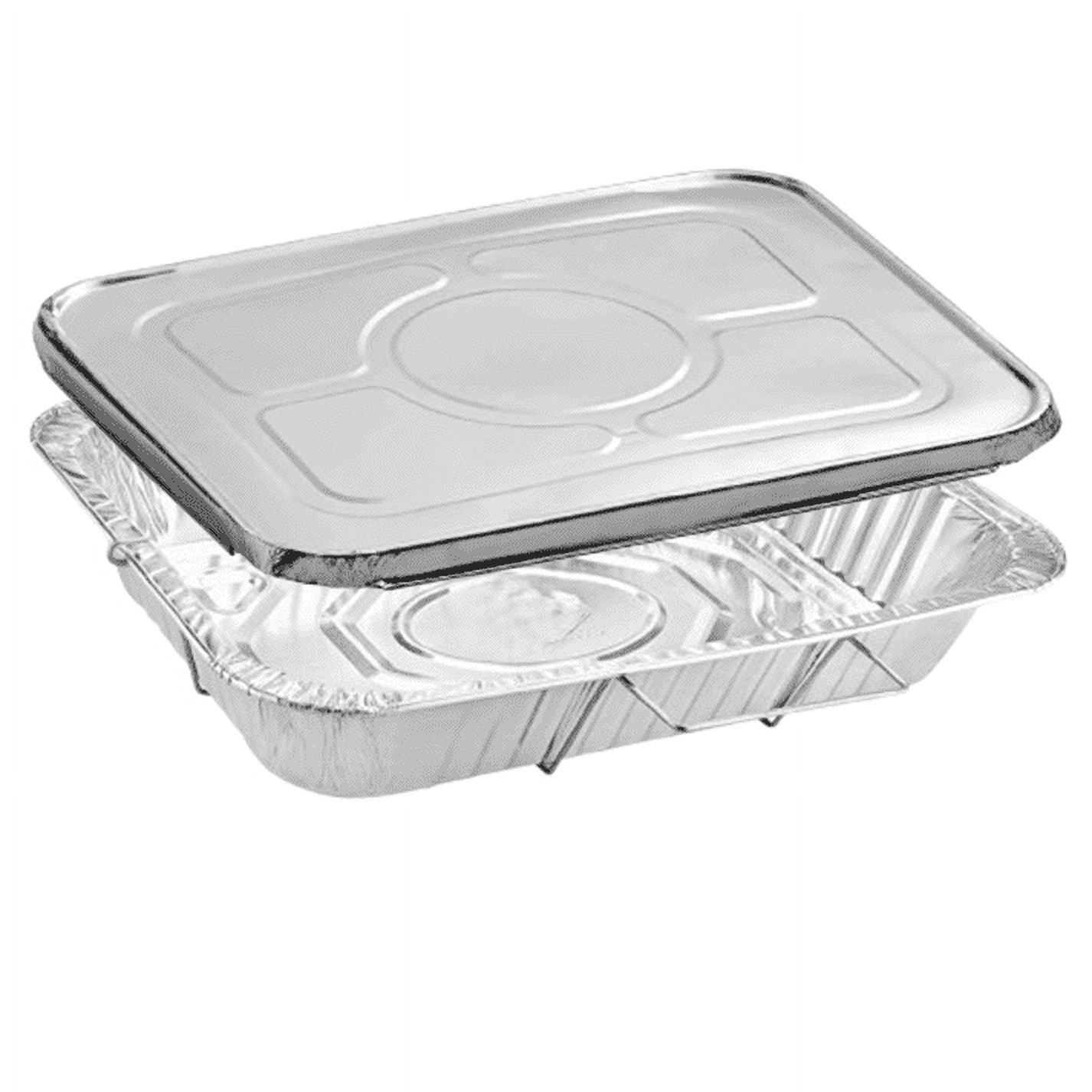 VeZee Full Size Disposable Aluminum Pans with Lids & Handles – 20.75x12 ...