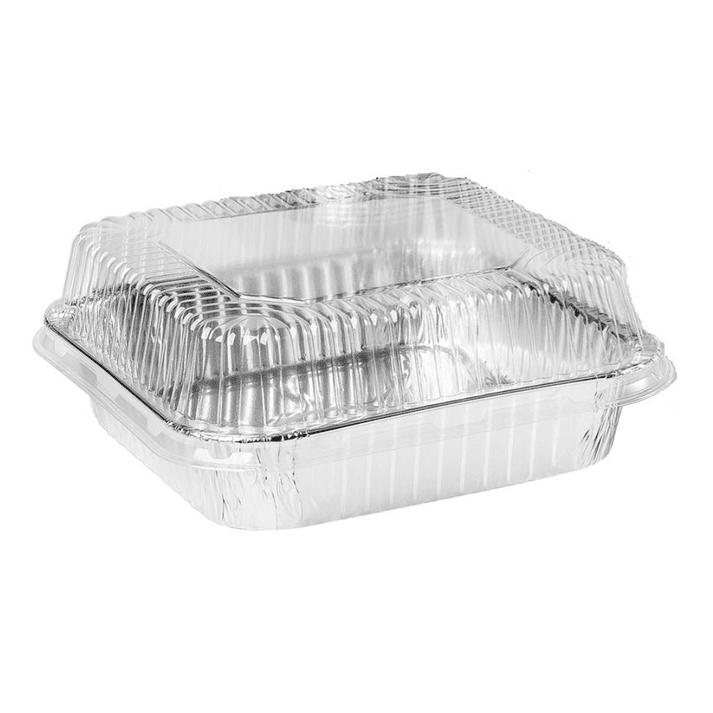 VeZee Disposable Aluminum 8" Square Cake Baking Pan with Dome Lids- For ...
