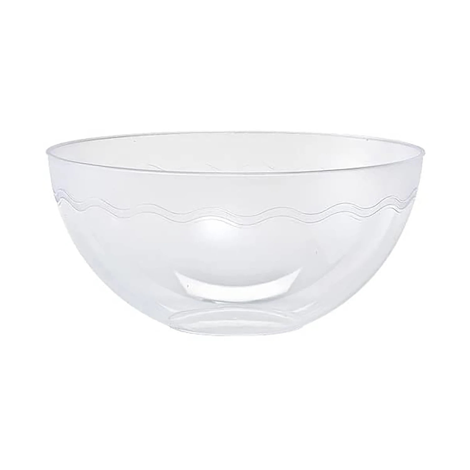 VeZee Disposable Elegant 60oz Round Clear Plastic Party Snack/Salad ...