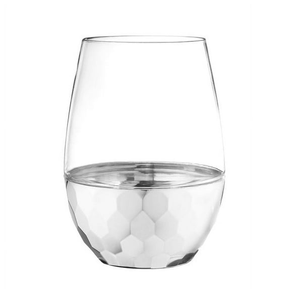 VeZee Disposable Plastic 16 Oz Clear Stemless Wine Goblets with ...