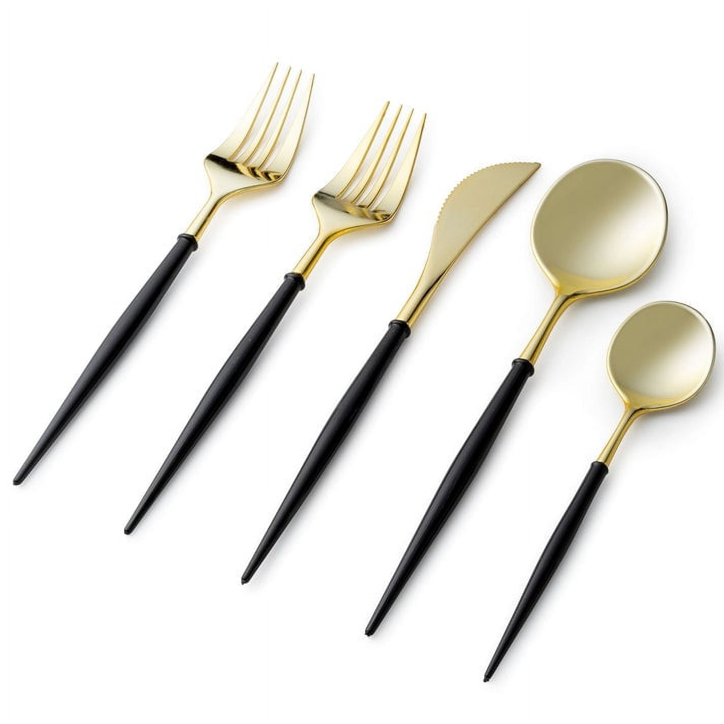 VeZee Disposable Plastic Noble Collection Shiny Gold Top/Black Bottom ...