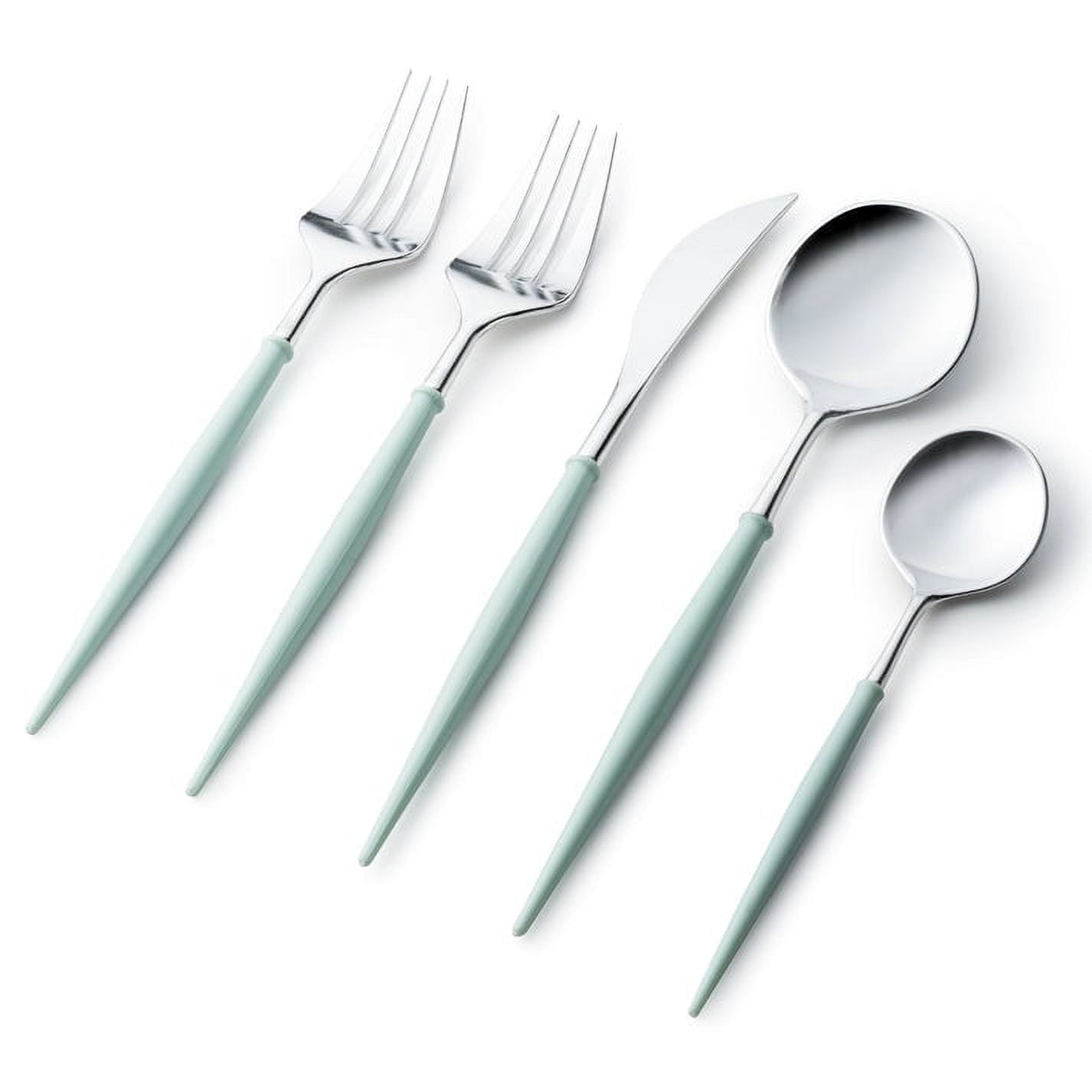 VeZee Disposable Plastic Noble Collection Shiny Silver Top/Turquoise ...
