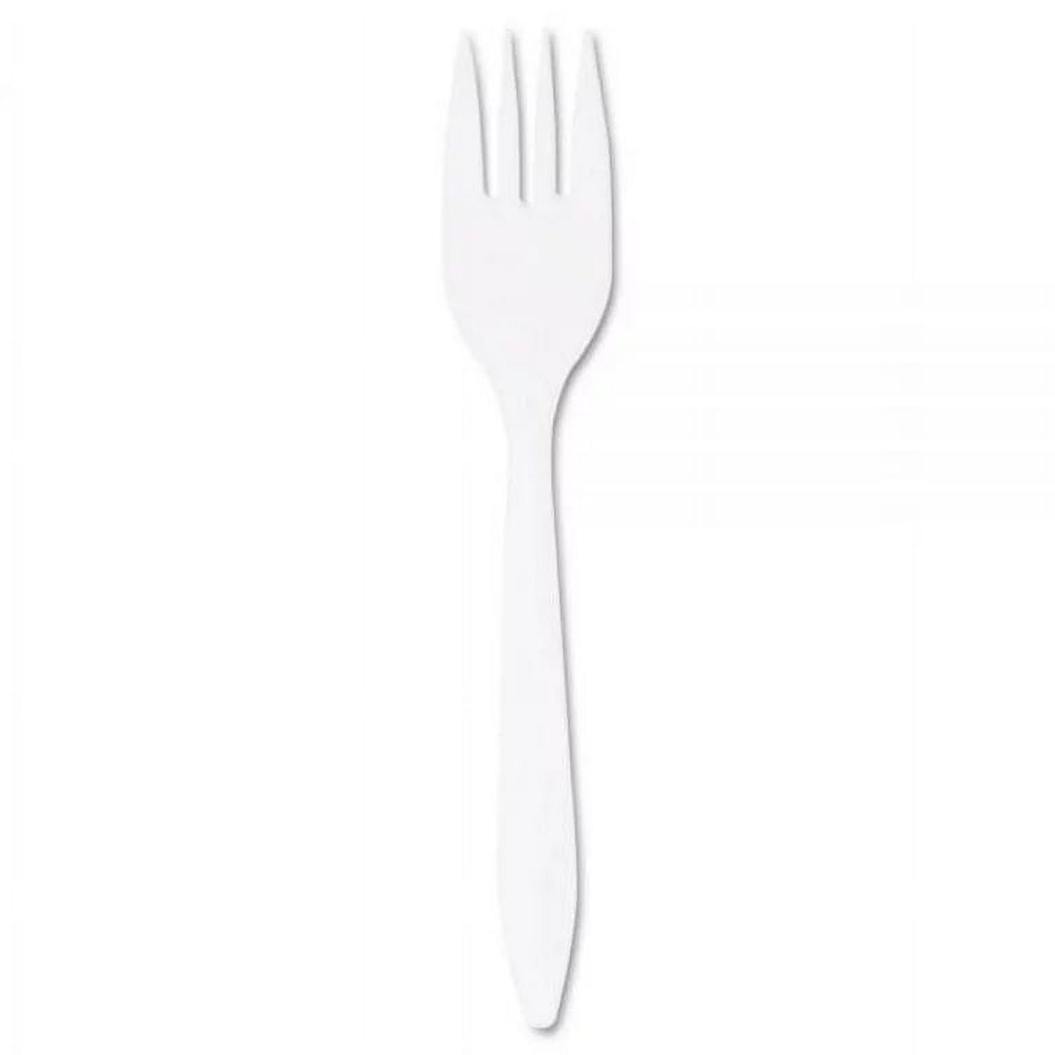 VeZee Disposable Plastic White Medium-Weight Single Use Forks for Bulk ...