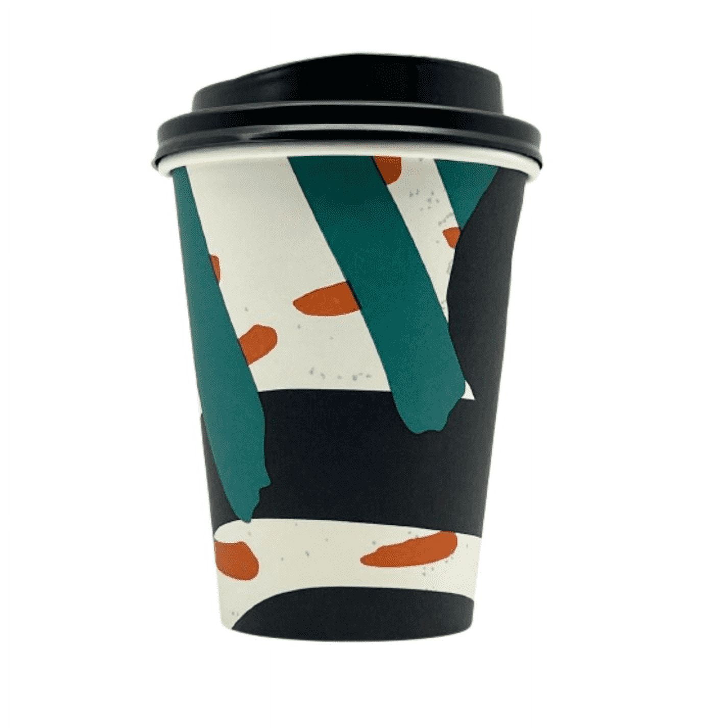 VeZee Doodles Everyday Disposable Paper 12oz Hot/Cold Cups With Lids ...